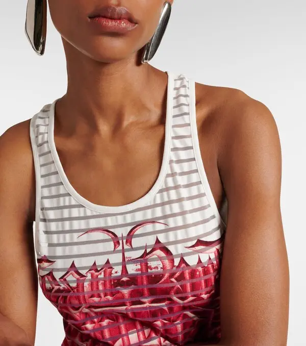 JEAN PAUL GAULTIER Striped Printed Maxi Dress - Red
