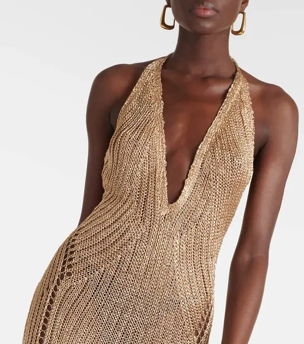 tom ford gold dress Fringe minidress in gold - Tom Ford