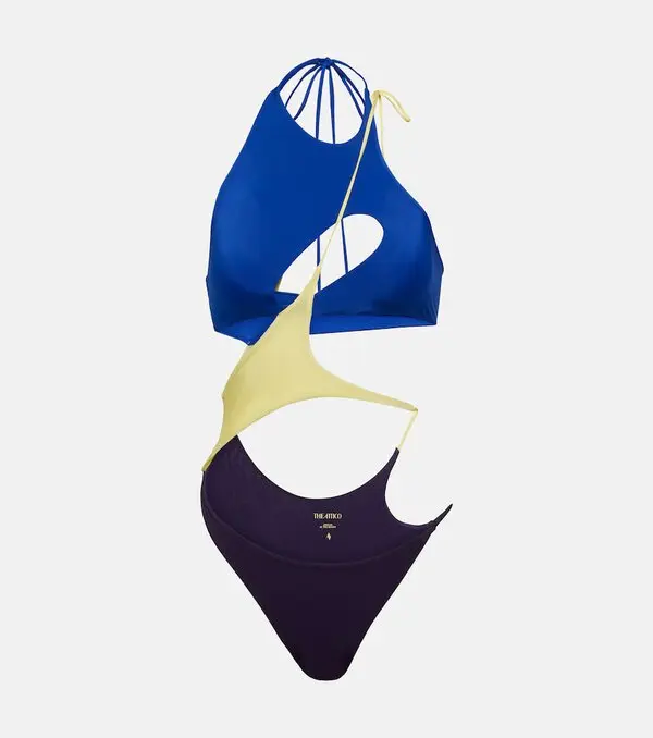 Attico Colorblocked Cutout Swimsuit - Multicoloured
