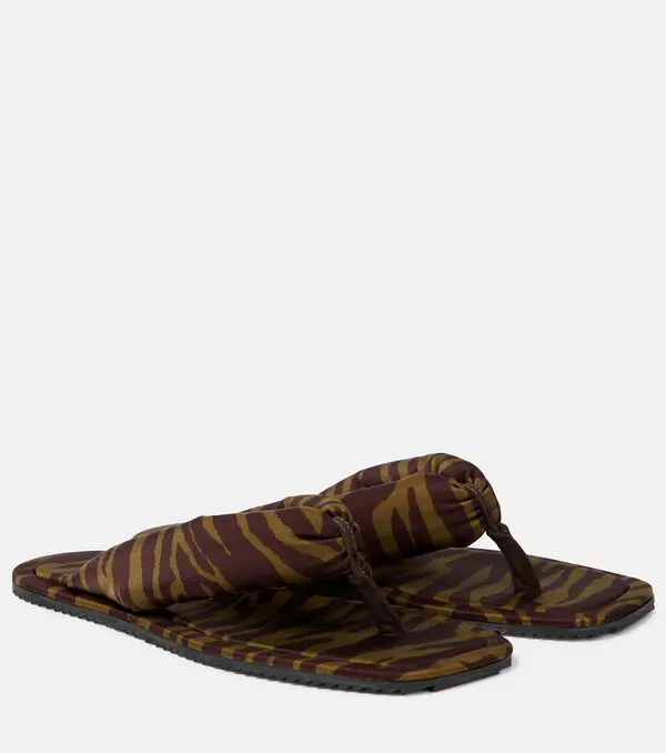 Attico Indie Zebra-print Thong Sandals - Multicoloured