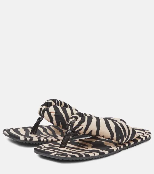 Attico Zebra-print Thong Sandals - Multicoloured