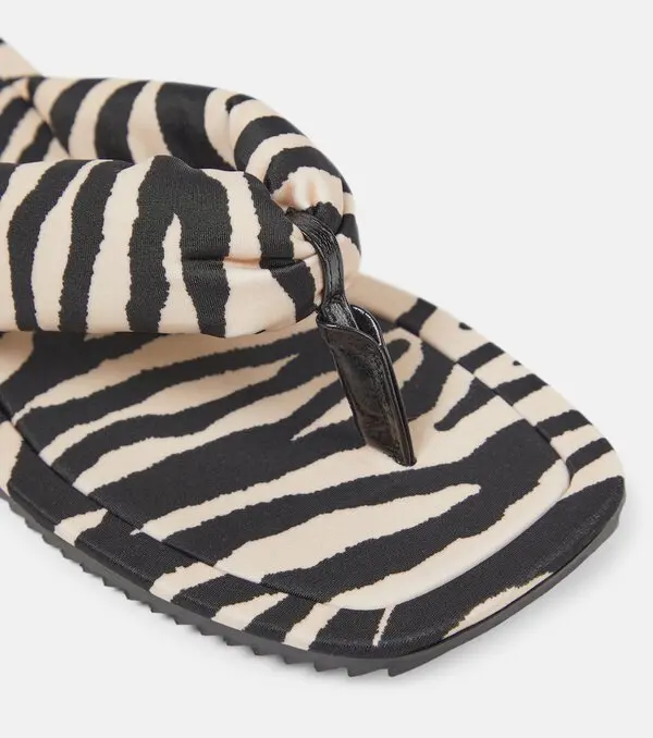 Attico Zebra-print Thong Sandals - Multicoloured