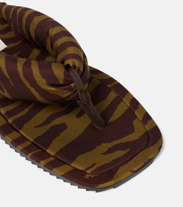 Attico Zebra-print Thong Sandals - Multicoloured