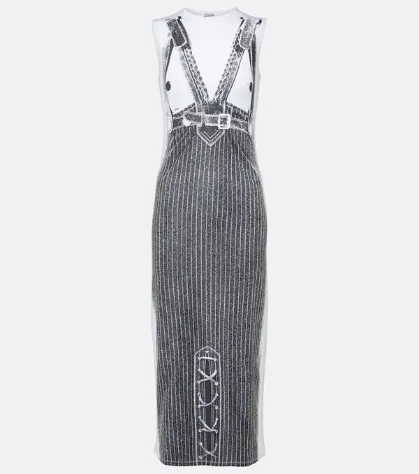 JEAN PAUL GAULTIER Trompe L'œil Jersey Midi Dress