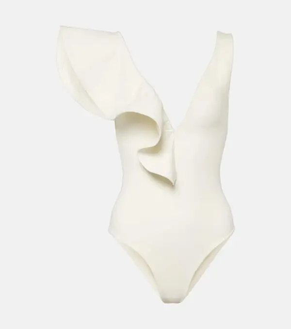 Johanna Ortiz Ruffled Swimsuit - White