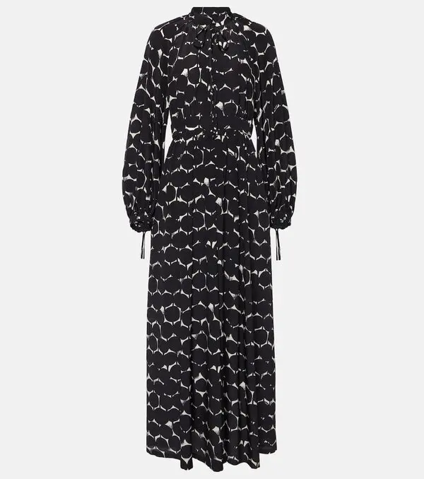Max Mara Urbania Printed Silk Maxi Dress