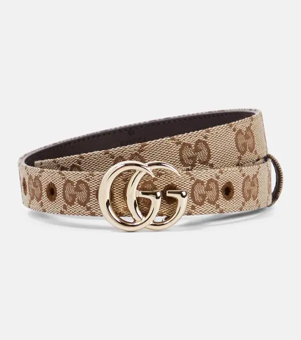 Gucci Gg Marmont Canvas Belt - Beige
