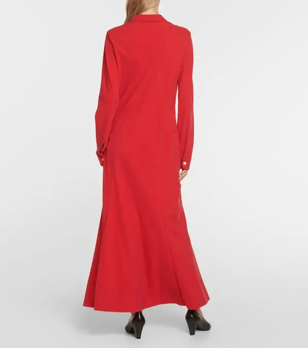 THE ROW Myra Silk Shirt Dress - Red