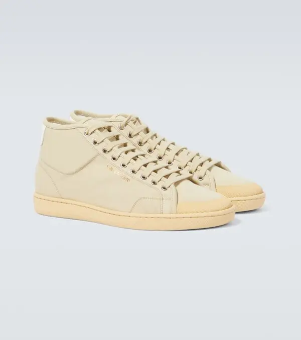 Saint Laurent Court Classic Sl/39 Canvas Sneakers - Beige 
