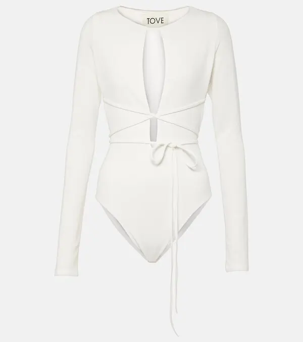 Tove Jennifer Cutout Crêpe Jersey Bodysuit - White