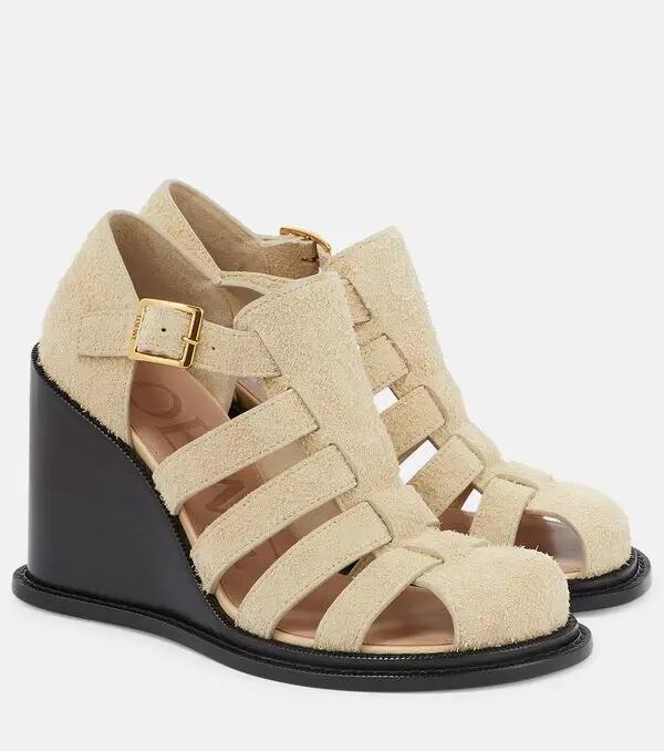 Loewe Campo Suede Wedge Sandals