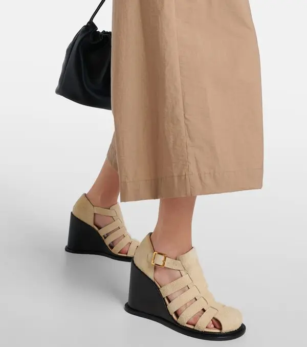 Loewe Campo Suede Wedge Sandals