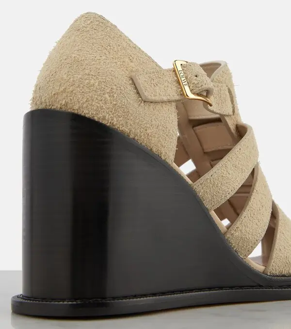 Loewe Campo Suede Wedge Sandals