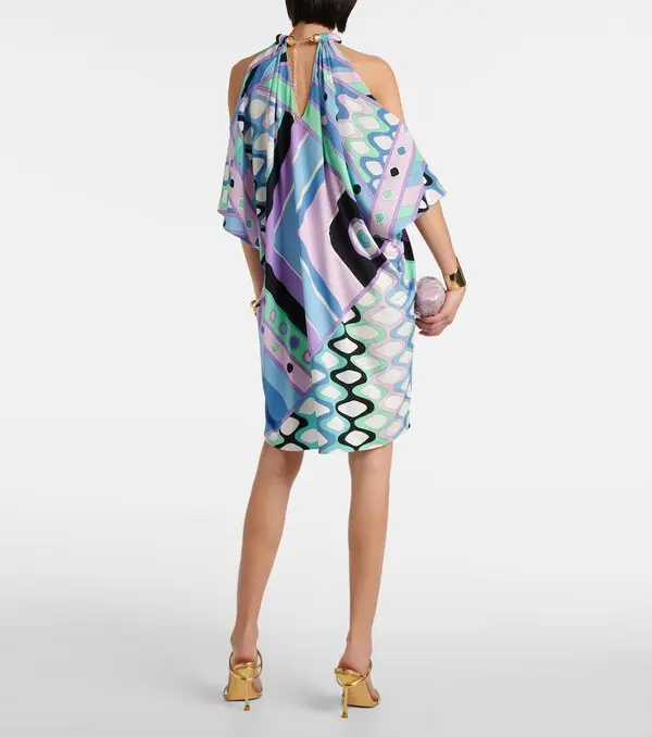 Emilio Pucci Vivara-print Jersey Satin Kaftan - Blue
