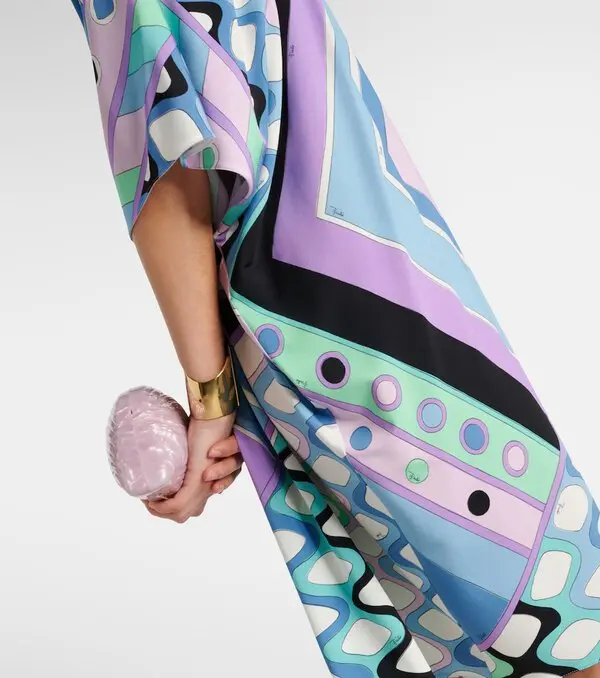 Emilio Pucci Vivara-print Jersey Satin Kaftan - Blue
