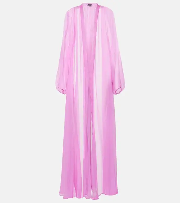 Max Mara Medicea Silk Chiffon Robe - Pink