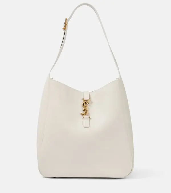 Saint Laurent Le 5 À 7 Supple Large Leather Shoulder Bag - White