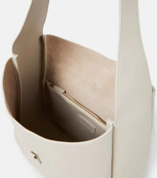 Saint Laurent Le 5 À 7 Supple Large Leather Shoulder Bag - White