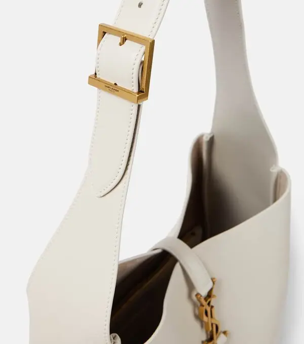 Saint Laurent Le 5 À 7 Supple Large Leather Shoulder Bag - White