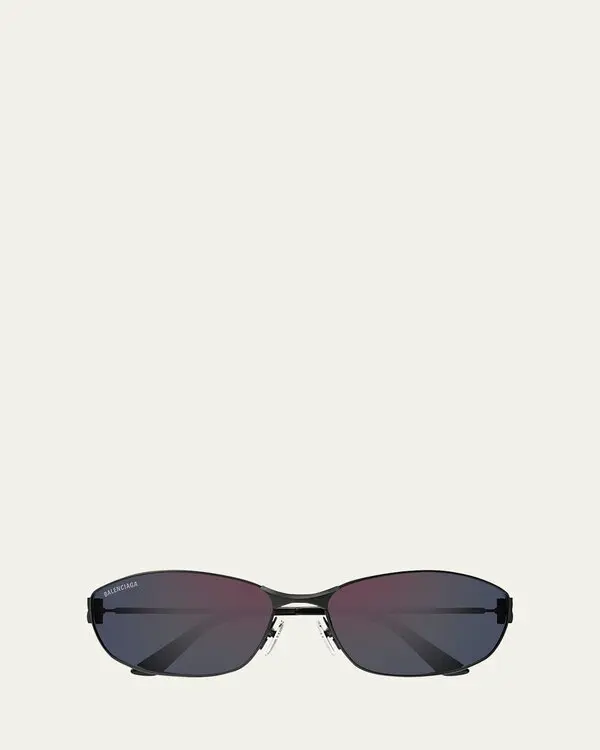 Balenciaga Bb Logo Oval Sunglasses - Black