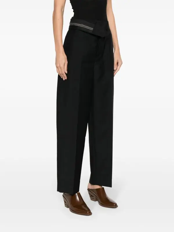 Fendi Pressed-crease Tapered Trousers - Black