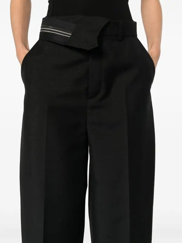 Fendi Pressed-crease Tapered Trousers - Black