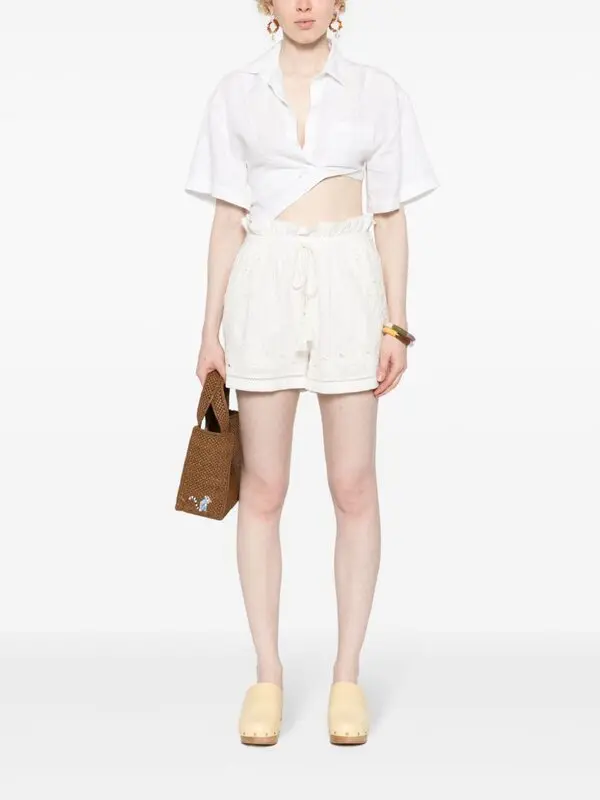 TWINSET Broderie-anglaise Paperbag Waist Shorts