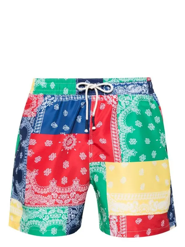 Polo Ralph Lauren Bandana-print Drawstring Swim Shorts - Blue