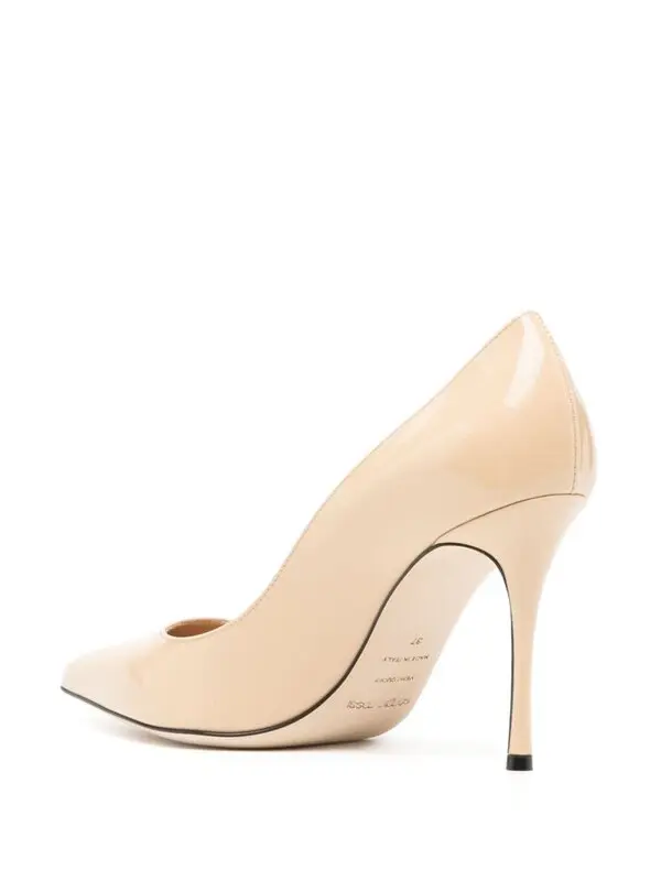SERGIO ROSSI Godiva 90mm Leather Pumps - Neutrals