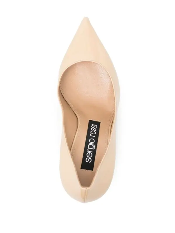 SERGIO ROSSI Godiva 90mm Leather Pumps - Neutrals