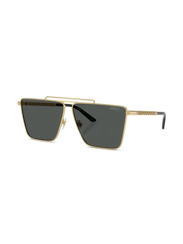 Versace Tubular Greca Square-frame Sunglasses