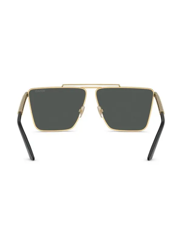 Versace Tubular Greca Square-frame Sunglasses