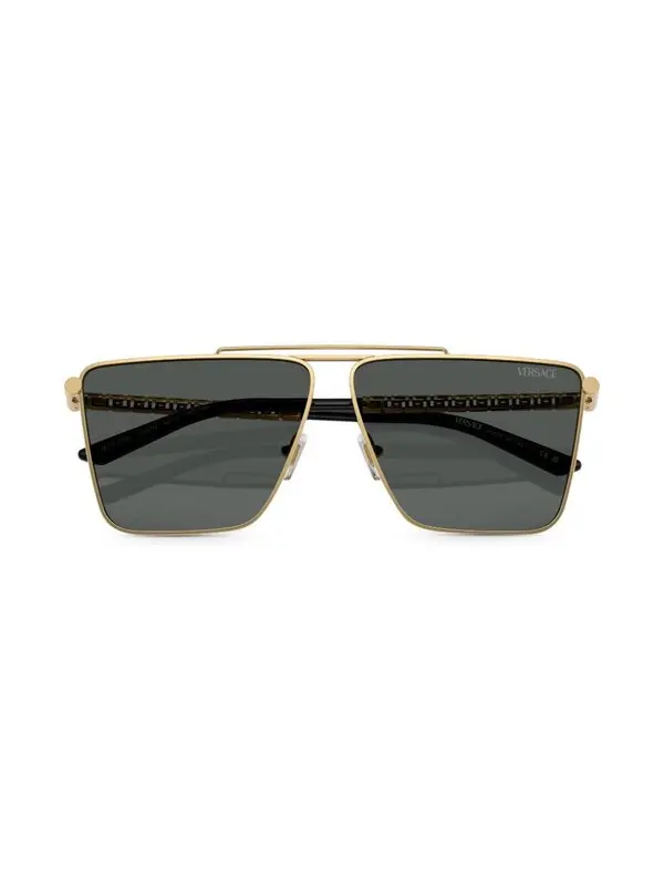 Versace Tubular Greca Square-frame Sunglasses