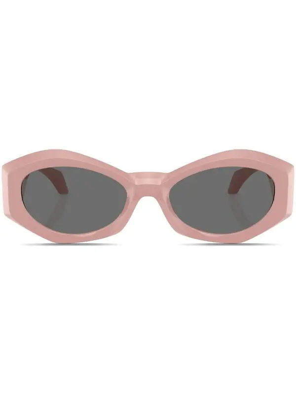 Versace Medusa Plaque Oval-frame Sunglasses - Pink