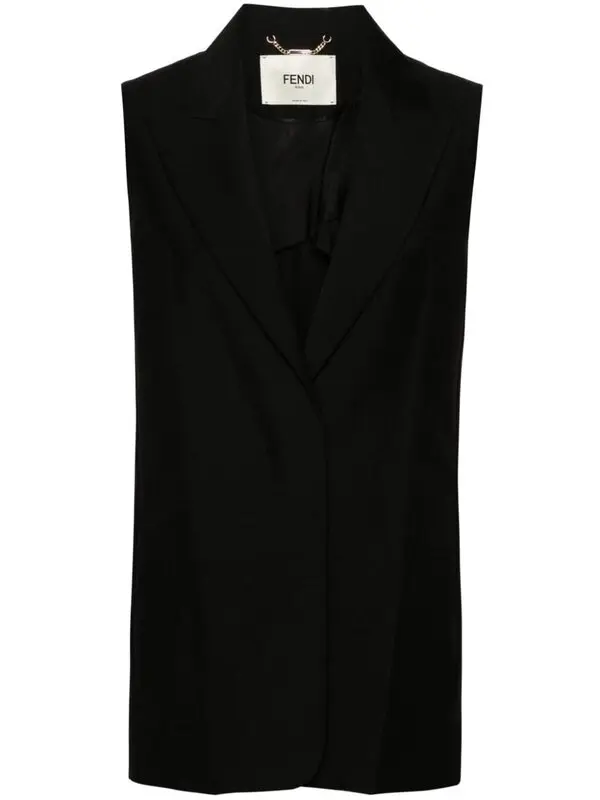 Fendi Peak-lapel Waistcoat - Black