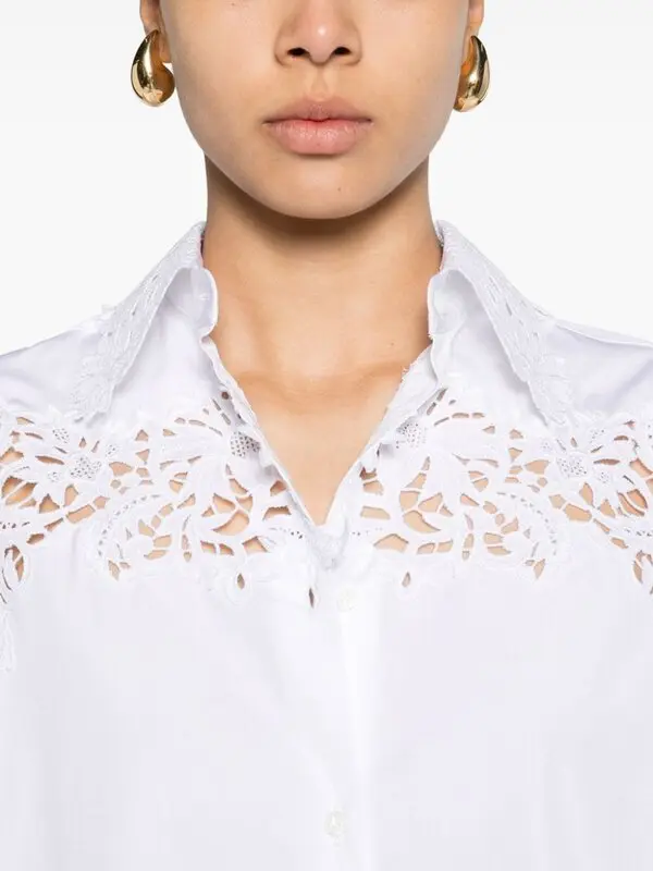 Ermanno Scervino Lace-panelling Poplin Shirt