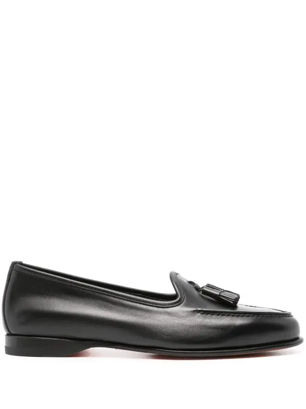 Santoni Tassel-Detail Leather Loafers In Black - 20% Off  display picture 1