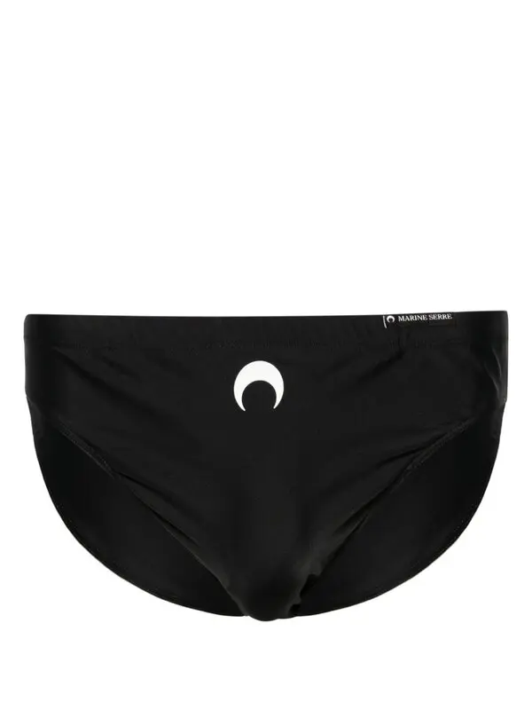 MARINE SERRE Crescent Moon-print Swimming Trunks - Black