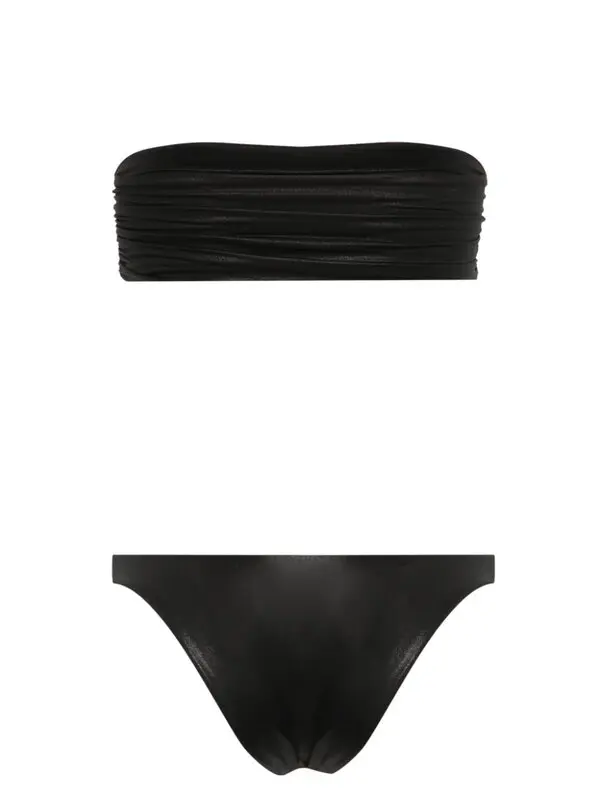 Attico Rubberised-logo Bandeau Bikini