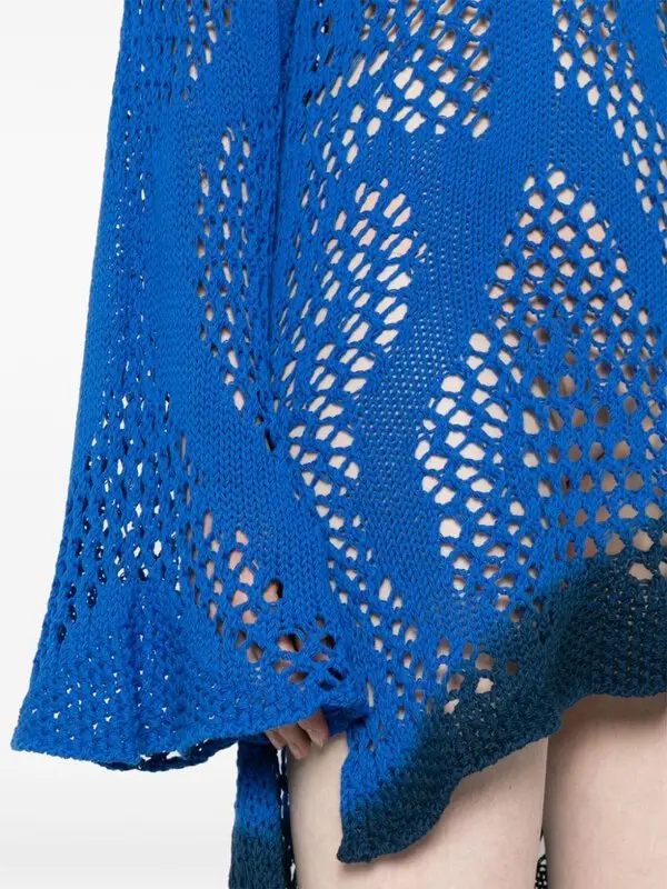 Attico Crochet-Knit High-Low Dress In Blue - 23% Off | Editorialist