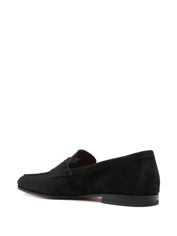 Santoni Carlo Suede Loafers - Black