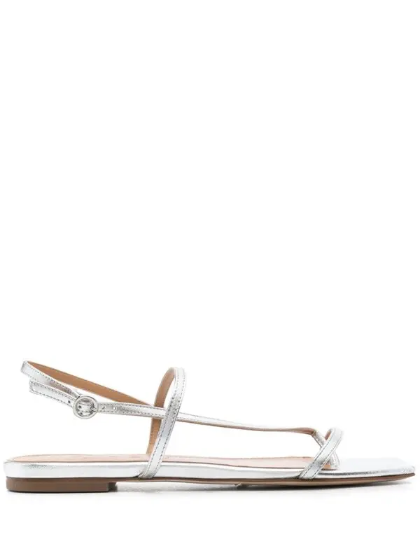 AeydĒ Ella Nappa Leather Sandals - Silver