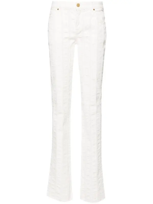 Blumarine Slim-leg Trousers With Raw-cut Detailing