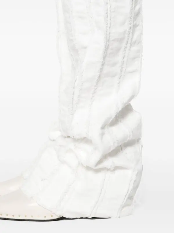 Blumarine Slim-leg Trousers With Raw-cut Detailing