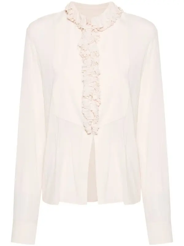 Philosophy Di Lorenzo Serafini Ruffle-detal Semi-sheer Blouse