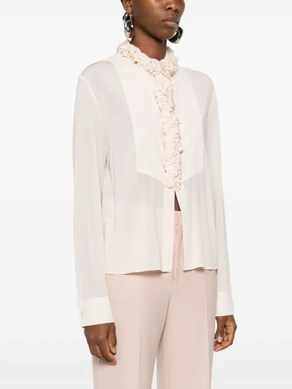 Philosophy Di Lorenzo Serafini Ruffle-detal Semi-sheer Blouse