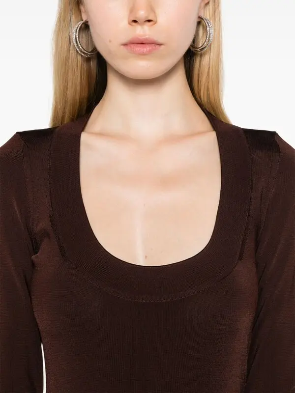 Saint Laurent Décolleté Mini Dress - Brown