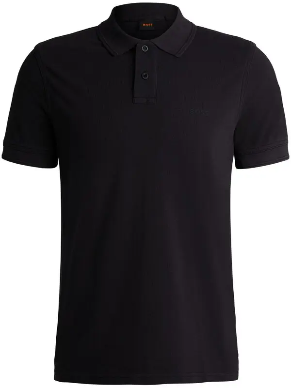 BOSS Logo-print Cotton Polo Shirt - Black