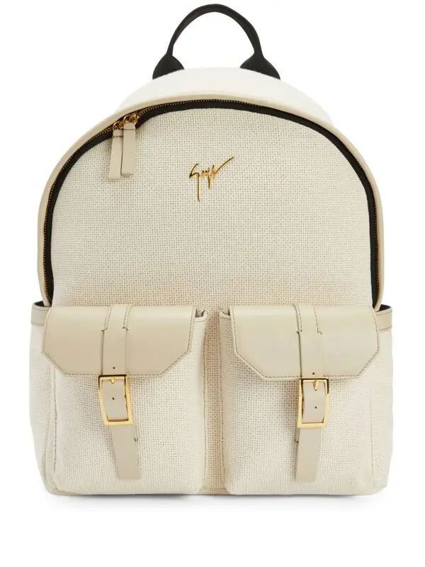GIUSEPPE ZANOTTI Canvas Backpack - Neutrals