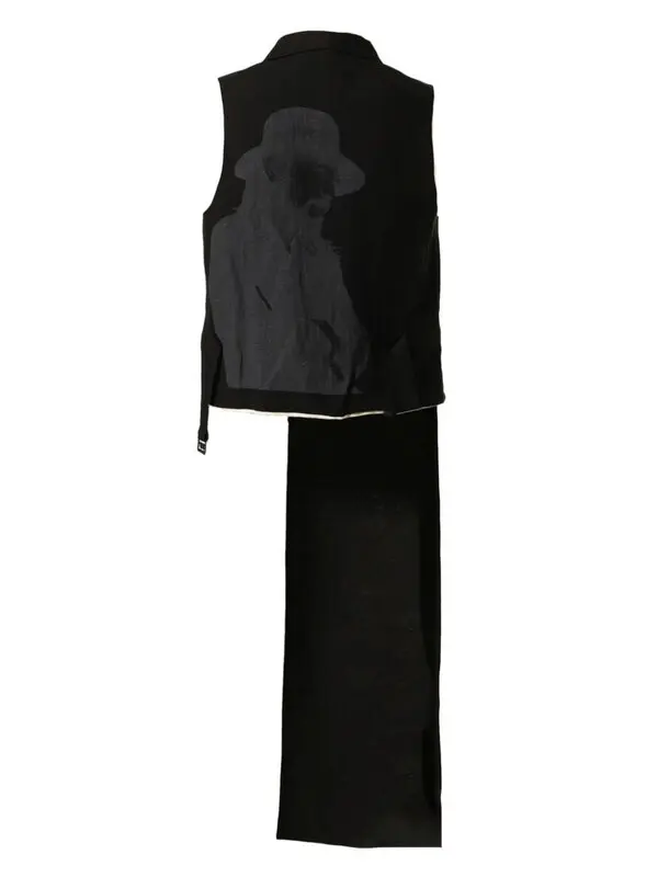 Yohji Yamamoto Artistic-print Asymmetric Waistcoat